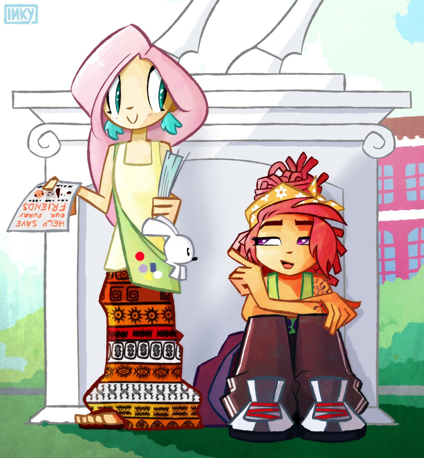 angel, fluttershy, and tree hugger (equestria girls) drawn by ...