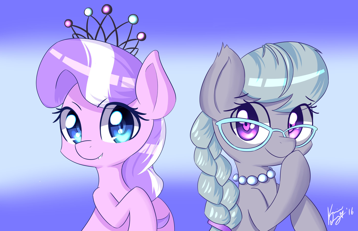 diamond tiara and silver spoon drawn by kawaiipony2 - Bronibooru