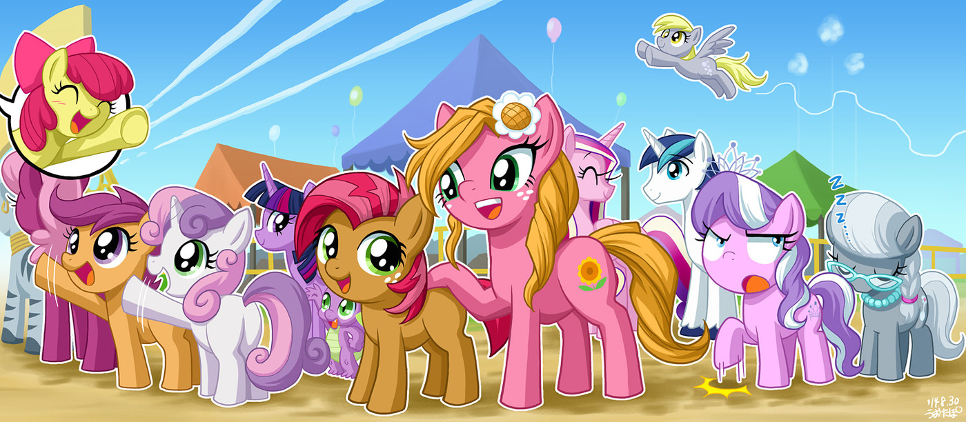 apple bloom, babs seed, cheerilee, cutie mark crusaders, derpy hooves ...