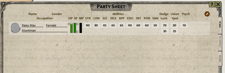 Call of Cthulhu (7th ed.) Table Tracker Chart - Call of Cthulhu - BRP ...