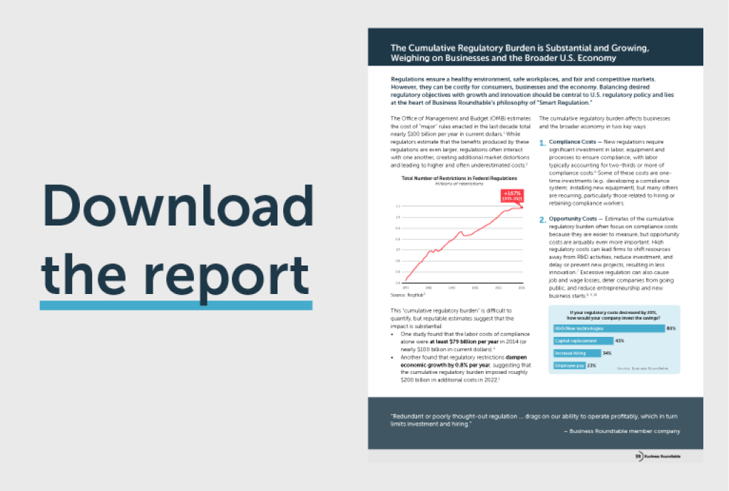 The Cumulative Regulatory Burden | Business Roundtable