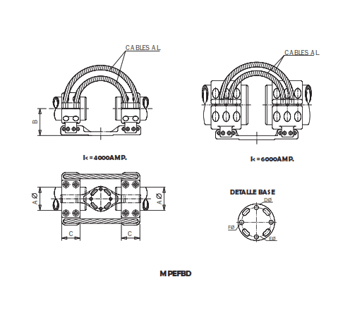 CONECTOR RECTO FLEXIBLE UNION DE TUBOS MONTADO SOBRE AISLADOR MPEFBD ...