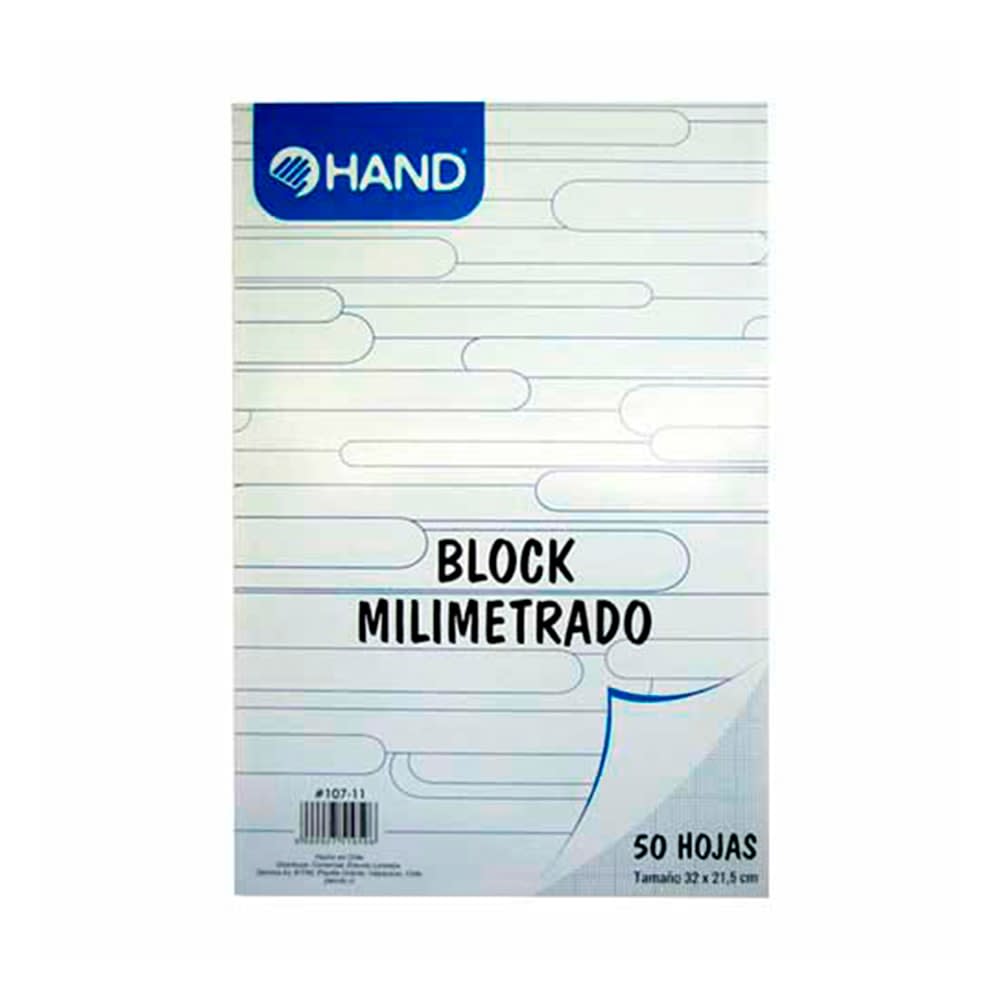 BLOCK MILIMETRADO HAND 50 HOJAS AZUL | Arquitectura Librería