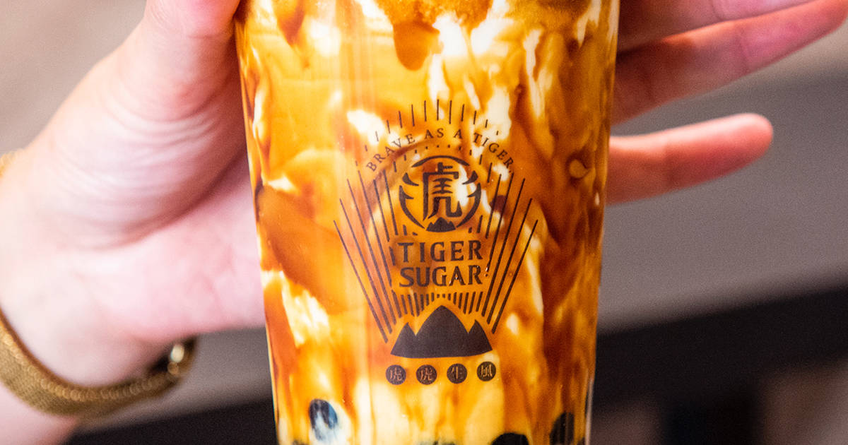 Tiger Sugar in Toronto makes striped bubble tea