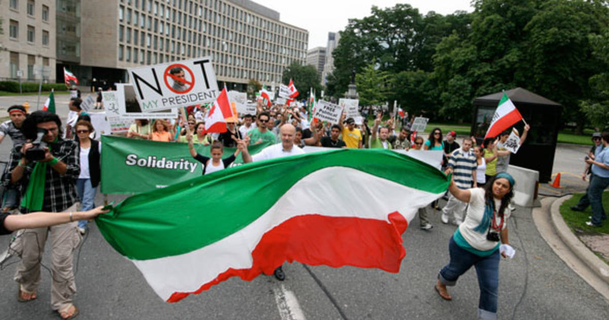 Green is the Thing as Iran's Protest Movement Takes to Toronto's Streets