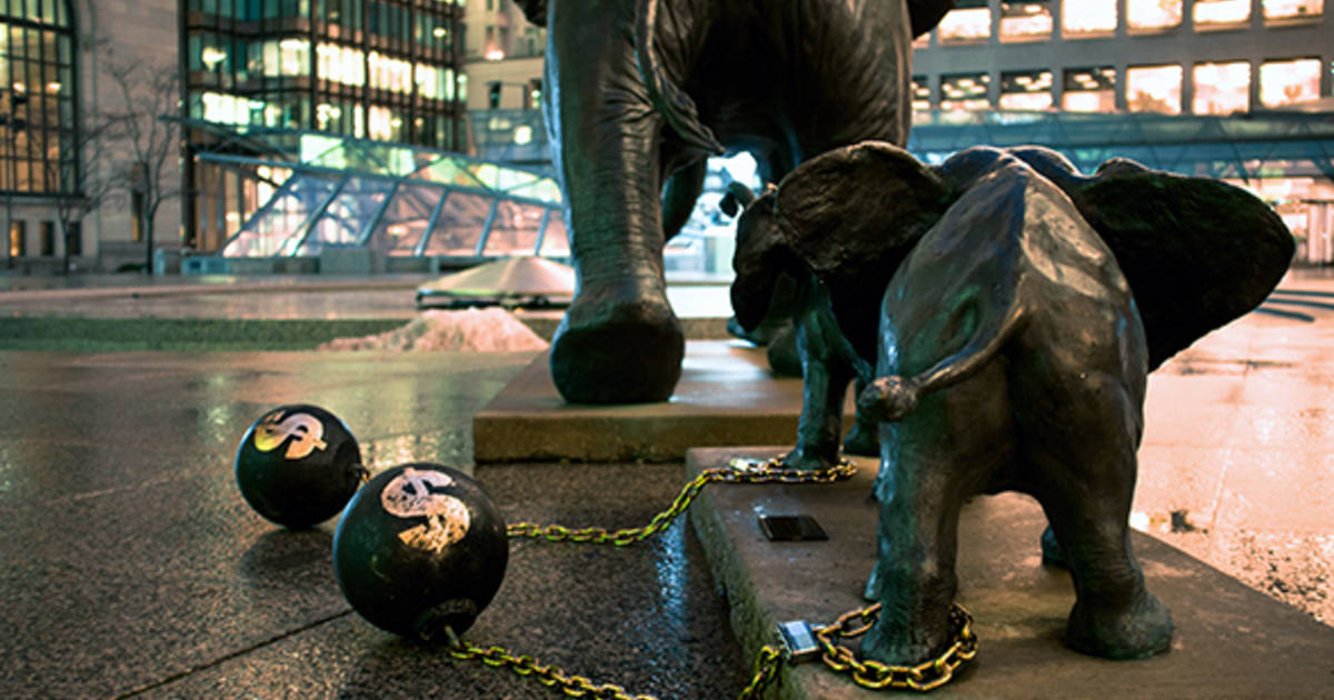 Guerrilla street art spotted in the Financial District