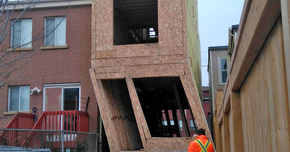 Toronto house almost knocked over by wind