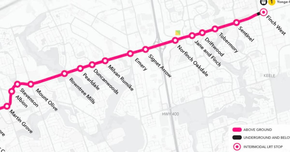 Here are the names of all the Finch LRT stations