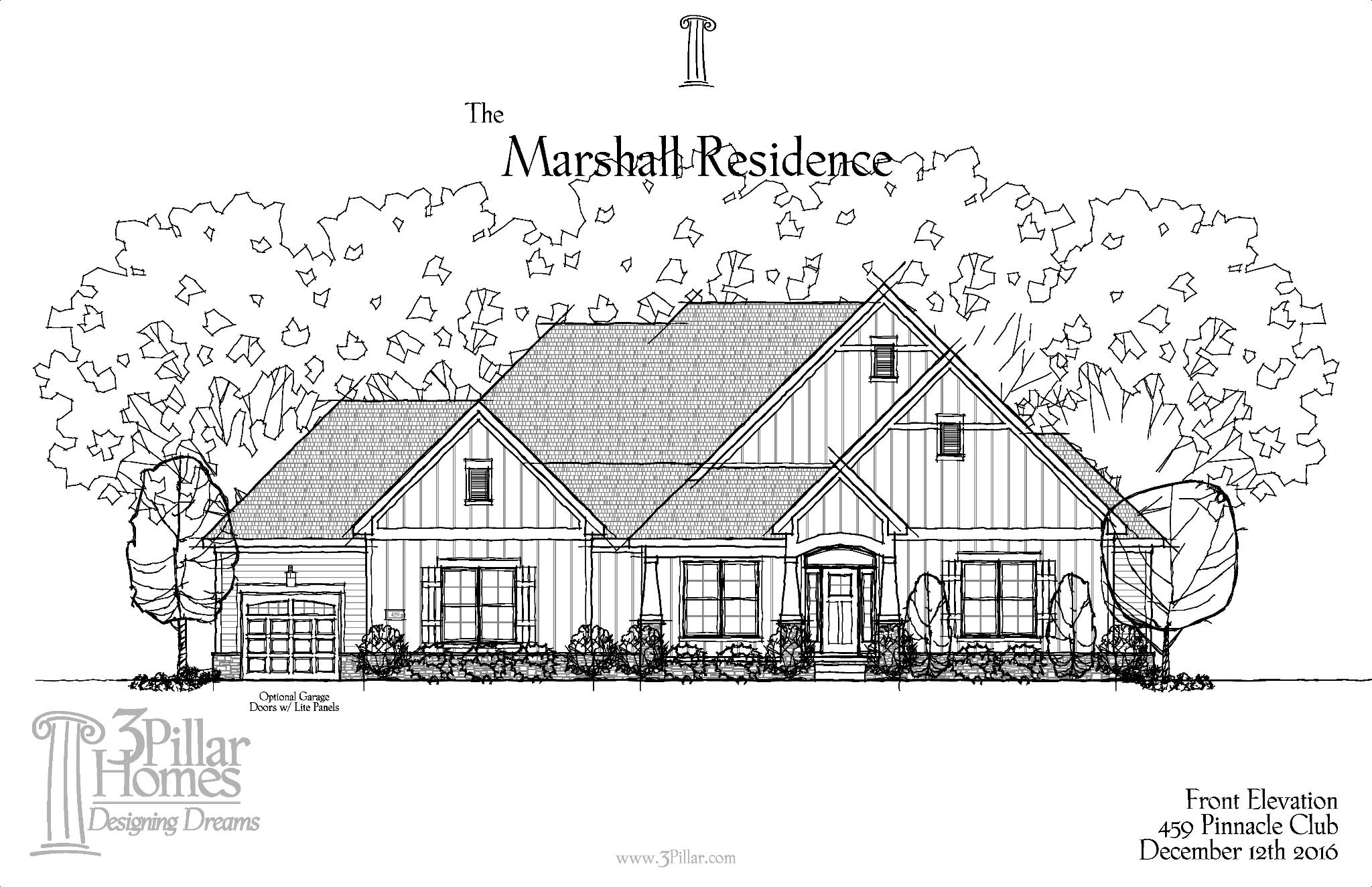 The Marshall Residence Floor Plan | 3 Pillar Homes