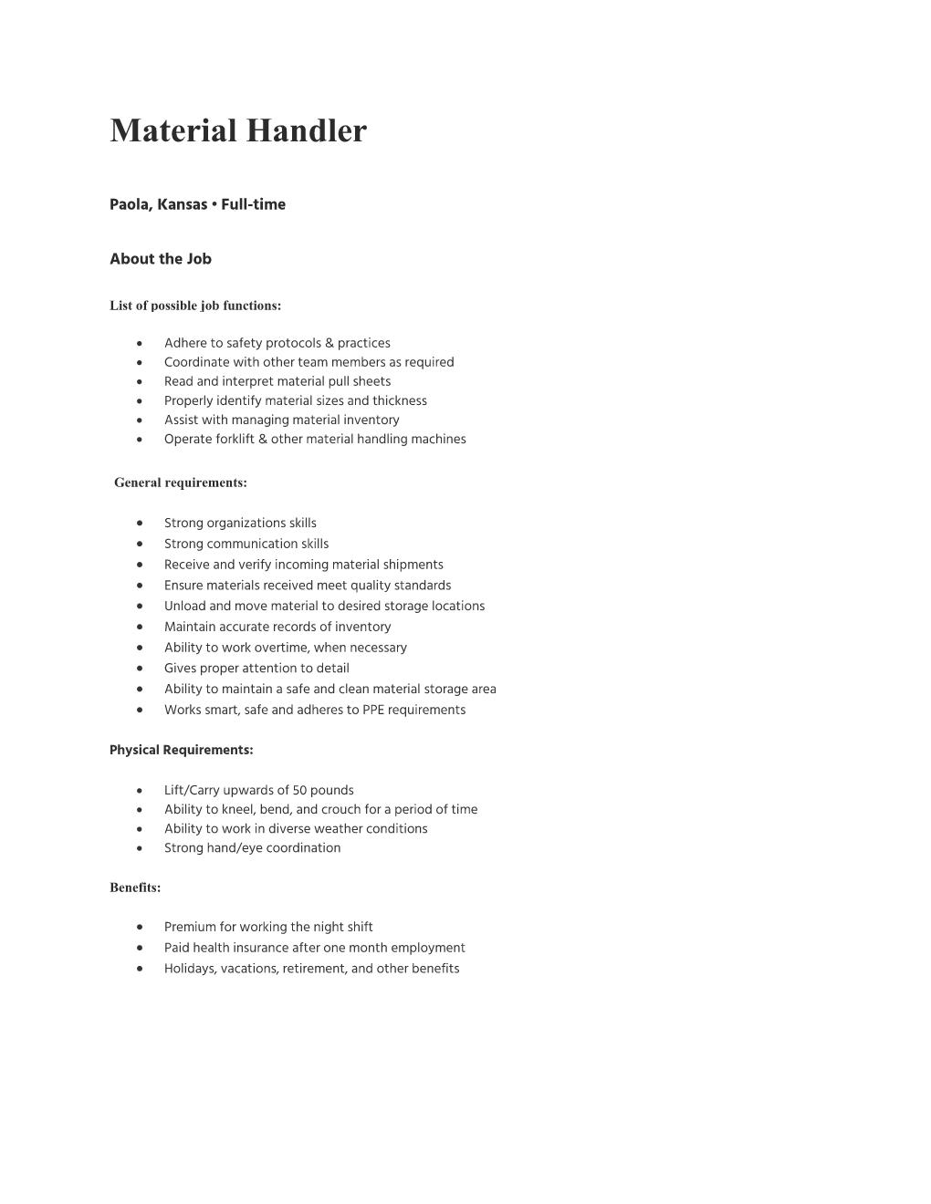 Careers | Doherty Steel, Inc. | Doherty Steel