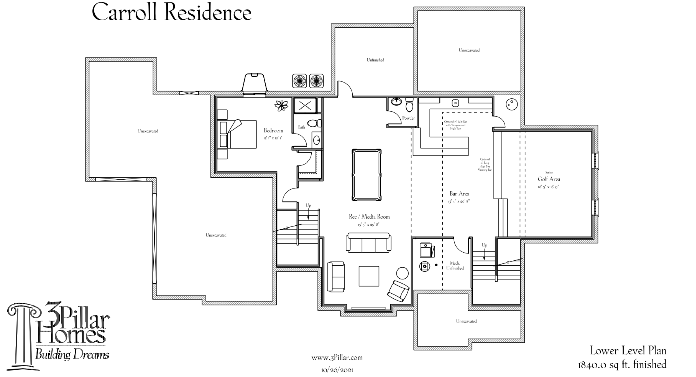 The Carroll Residence Floor Plan | 3 Pillar Homes