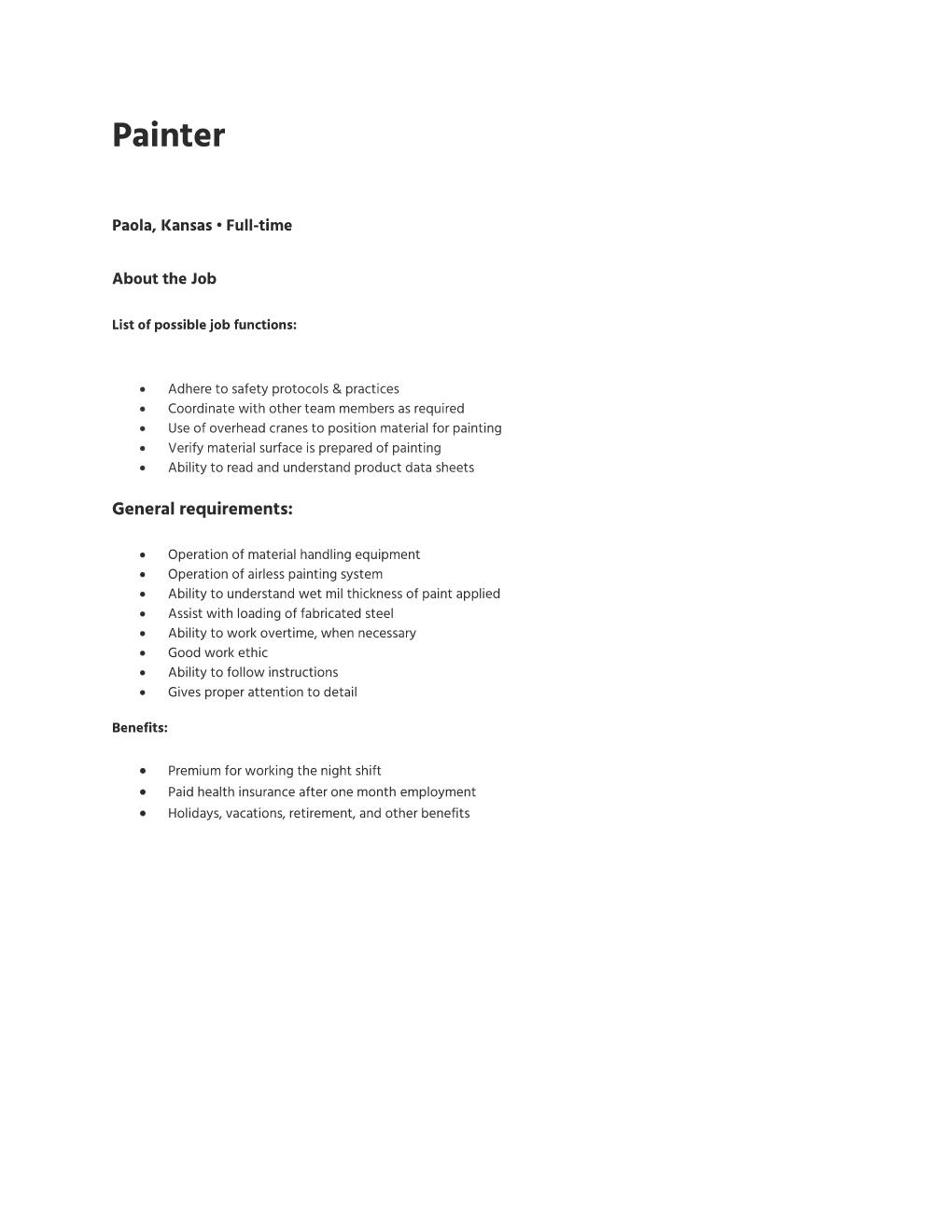 Careers | Doherty Steel, Inc. | Doherty Steel