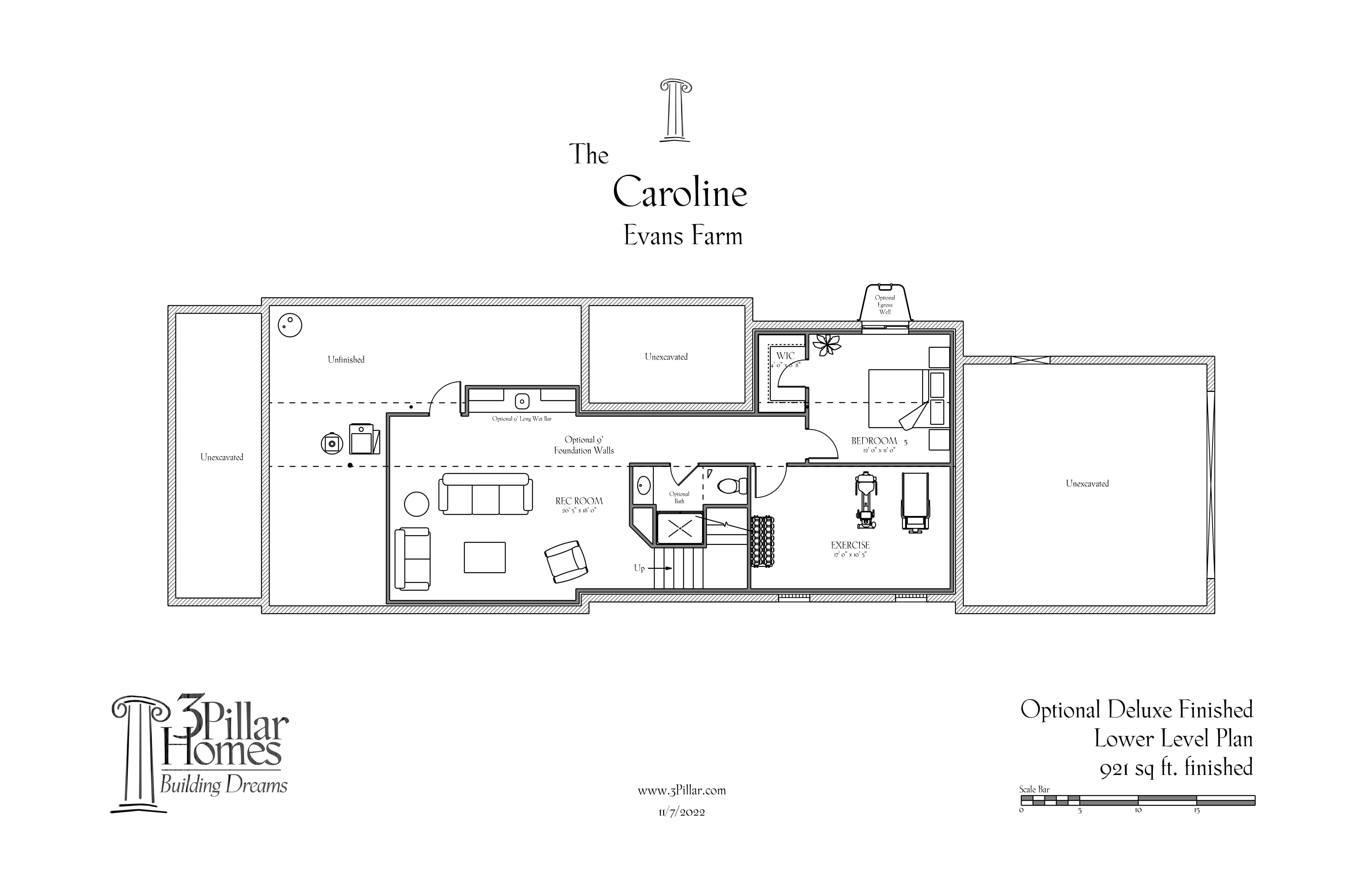 The Caroline - Main Floor Guest Floor Plan | 3 Pillar Homes