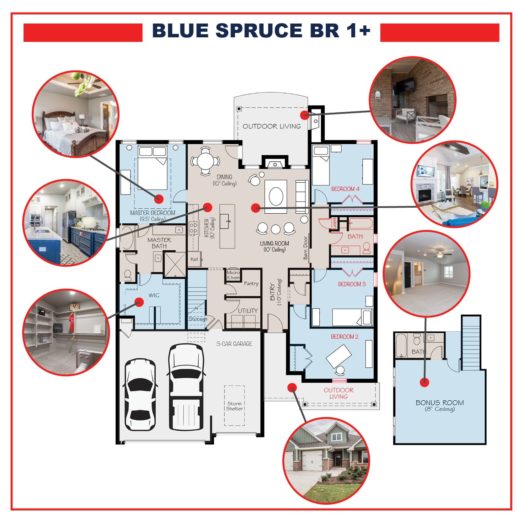 The Blue Spruce Bonus Room 1 Plus | Homes By Taber