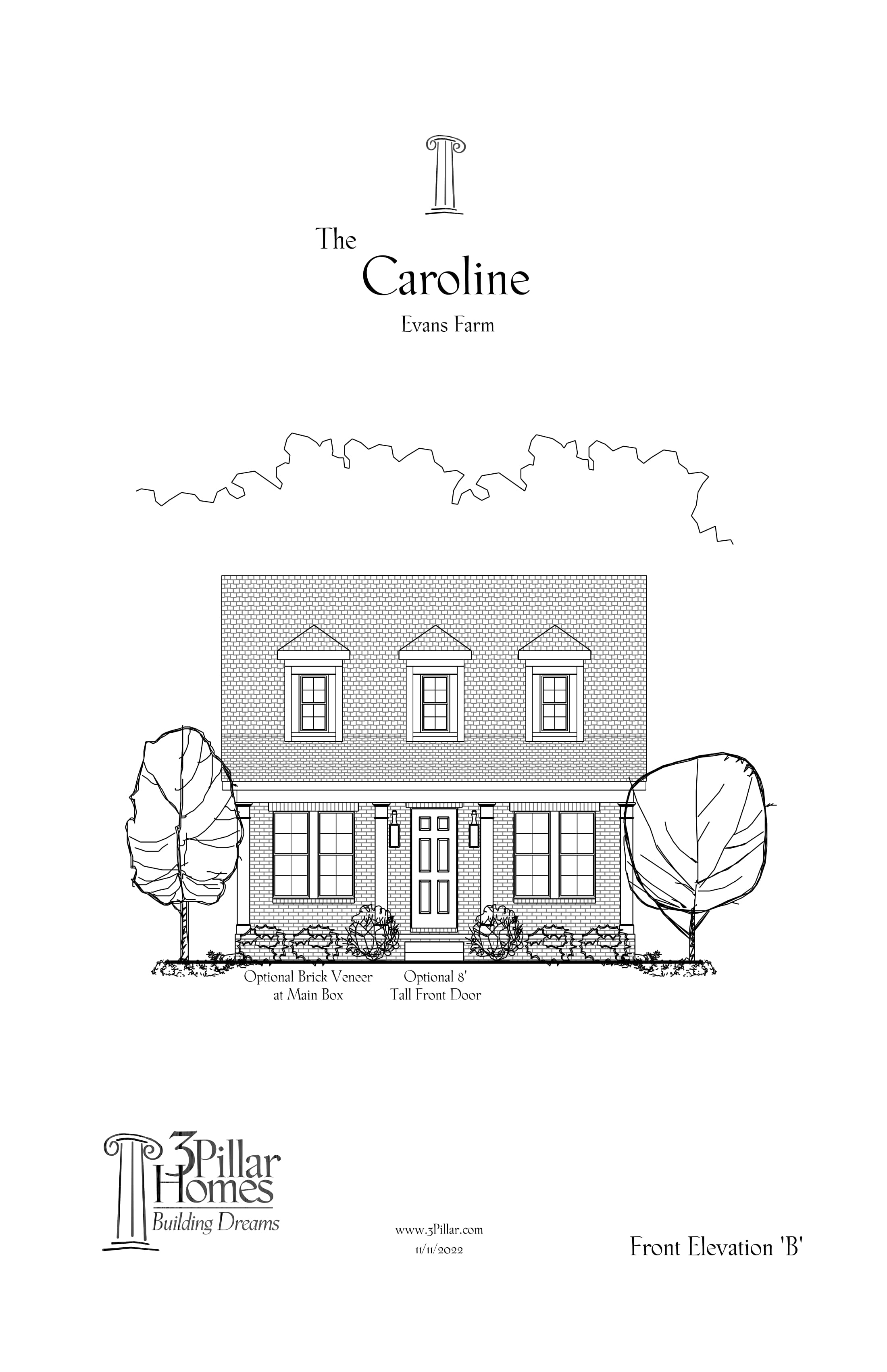 The Caroline - Main Floor Guest Floor Plan | 3 Pillar Homes