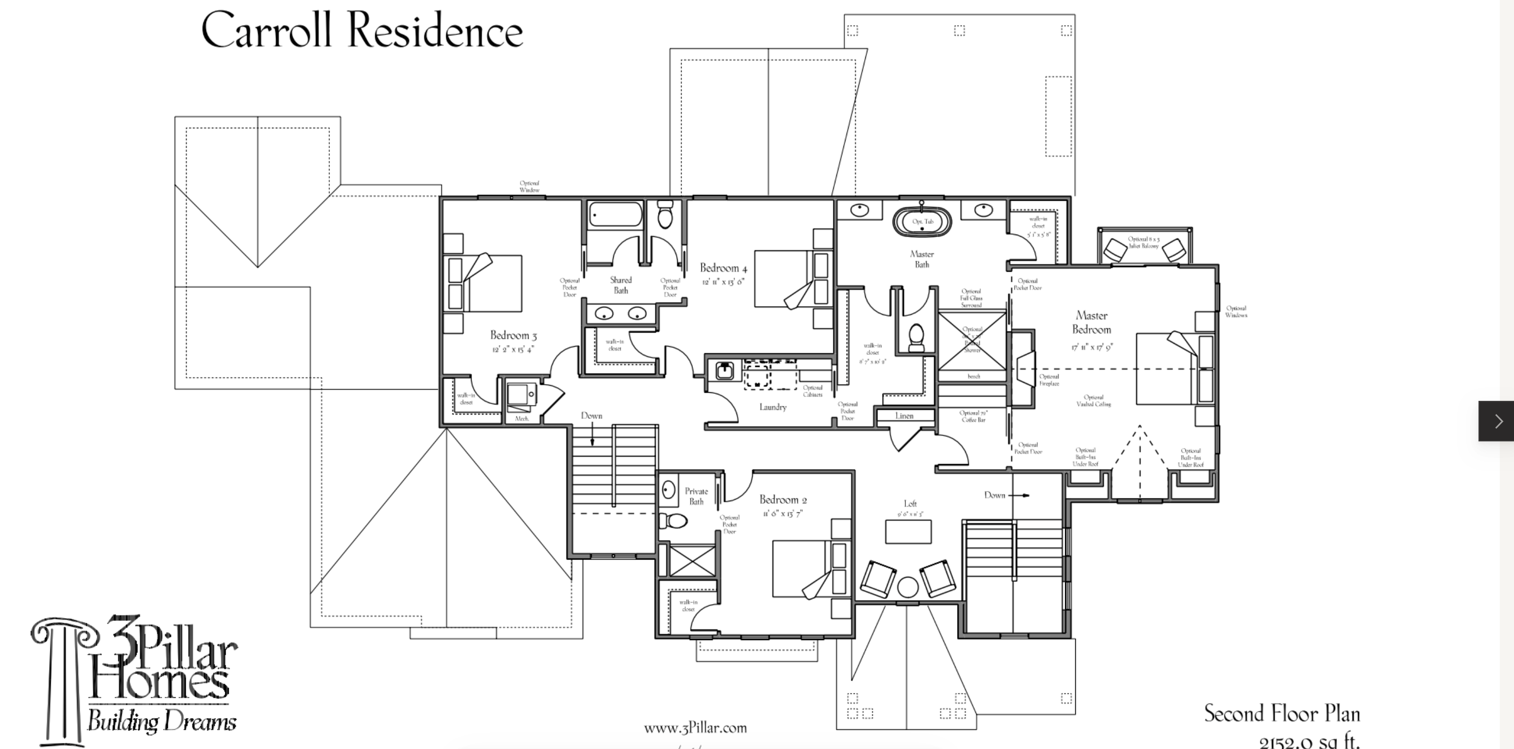 The Carroll Residence Floor Plan | 3 Pillar Homes