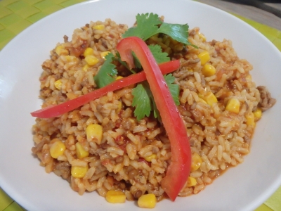 Bodybuilding Ground Beef And Brown Rice In Mexican Style recipe.