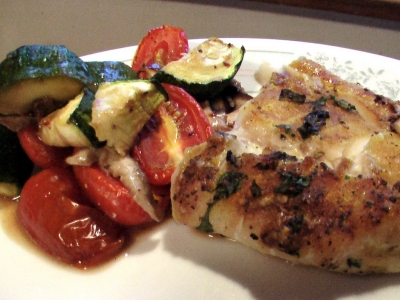 Bodybuilding Baked Fish And Vegetables recipe.