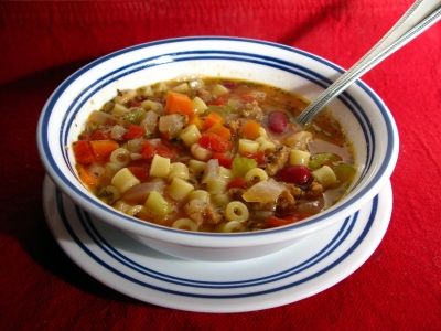Bodybuilding High Protein Pasta e Fagioli recipe.