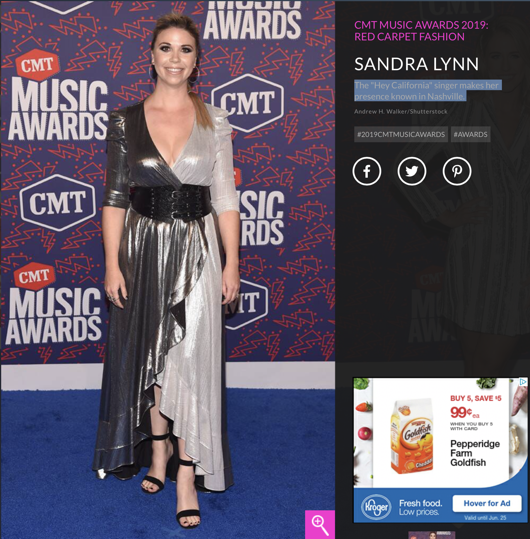 Sandra Lynn from CMT Awards 2019 Red Carpet - E! Online
