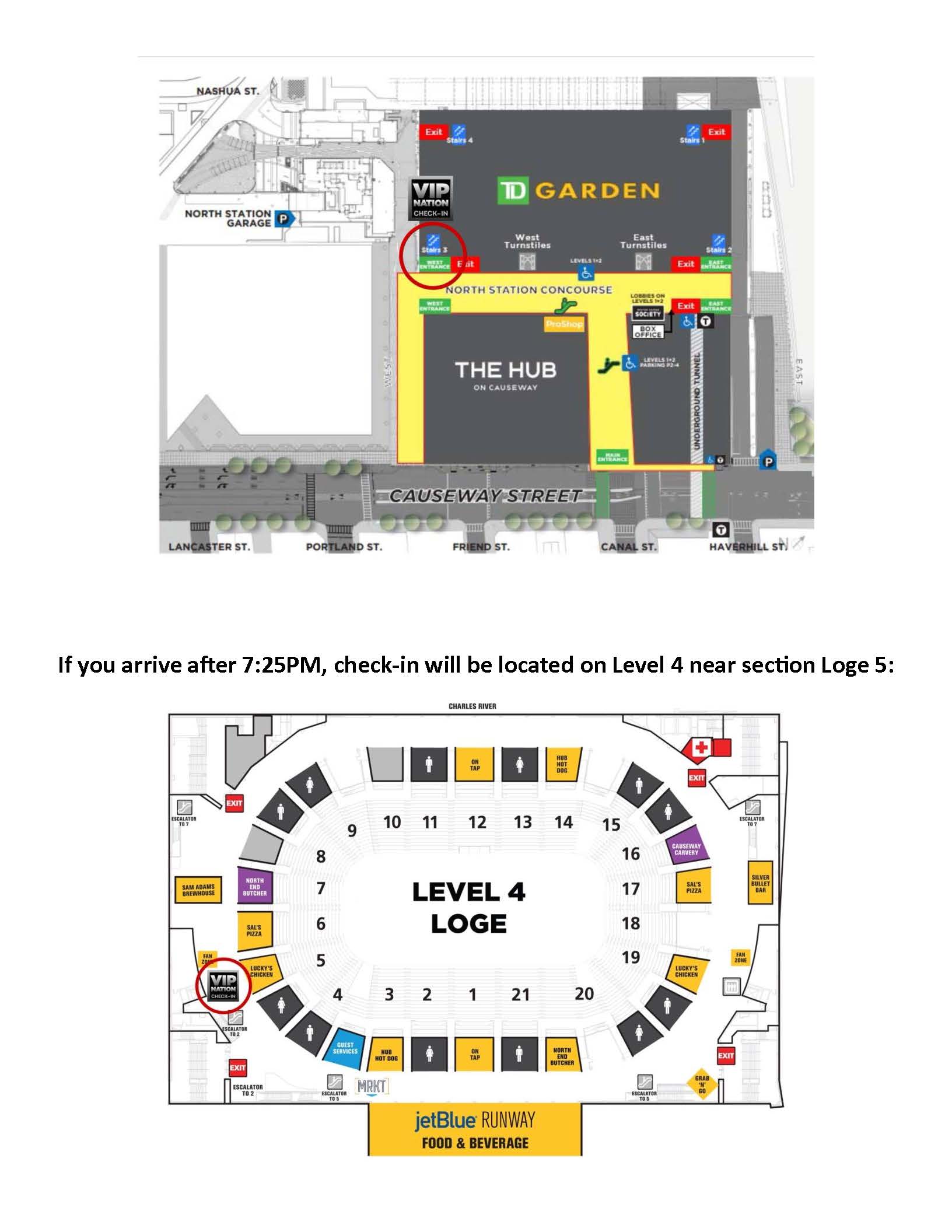 Madonna Boston Check-in Map - Iconic VIP Package
