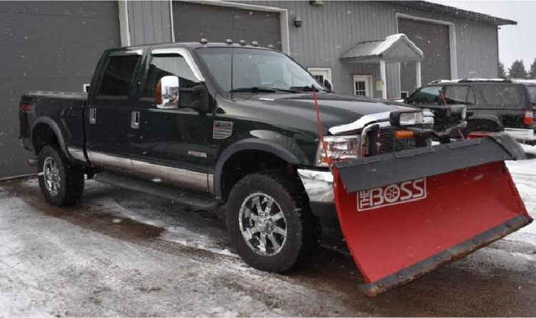 2000 Ford F-350 Dump and Plow Truck & 2003 Ford F-350 Lariat With Boss ...