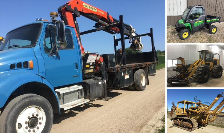 Heavy Equipment: Dozers, Tree Shear, Trucks, Forklift, Crane, Trailers