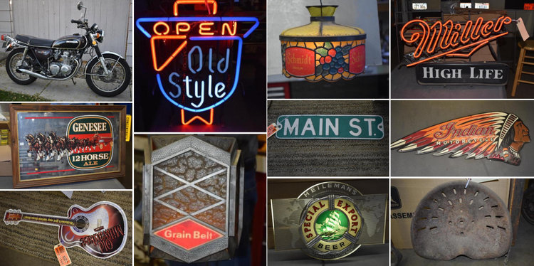 Lifelong Collection of Signs, Neon Lights, Shop Supplies, Hardware, and ...