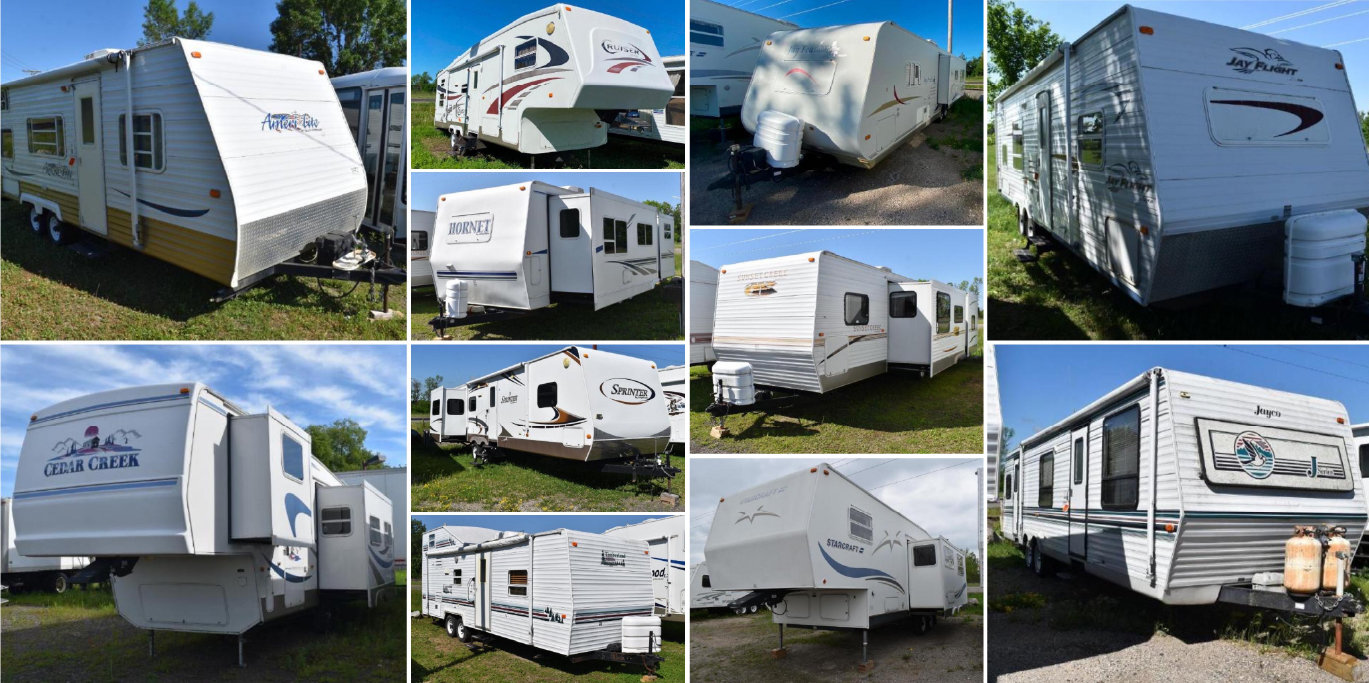 15 Units: Park Model, (10) Travel Trailers, (4) 5th Wheels