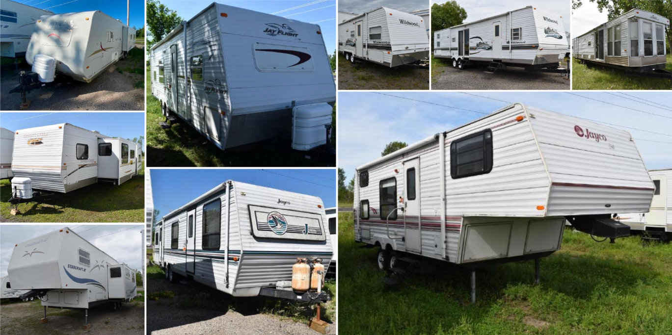 15 Units: Park Model, (10) Travel Trailers, (4) 5th Wheels