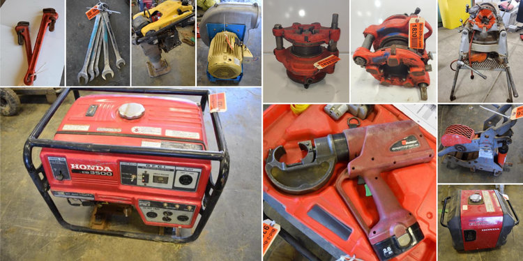 Construction Equipment, Generators, Pipe Wrenches, Threader and More