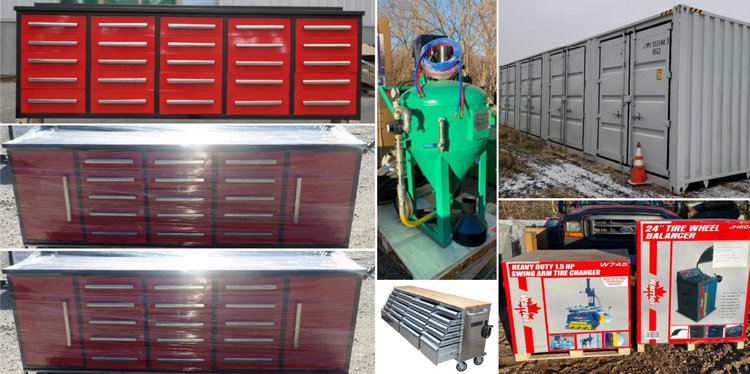 40' Sea Container, New Storage Buildings, Work Benches, Sand Blaster ...