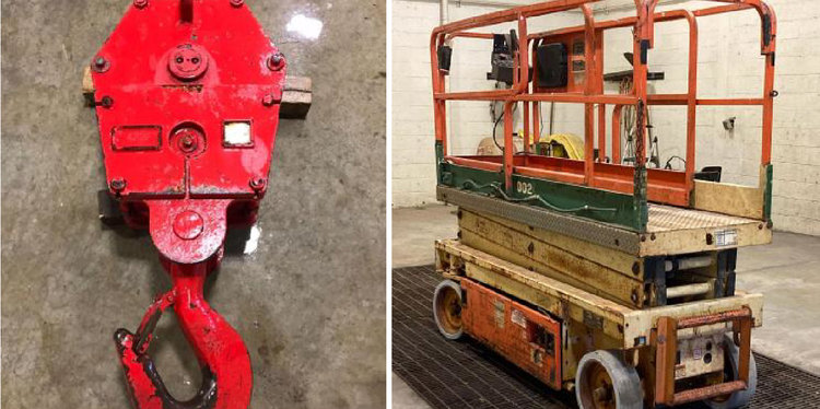 Grove RT58 Rough Terrain Crane, Dynalift Telehandler, JLG Scissor Lift ...