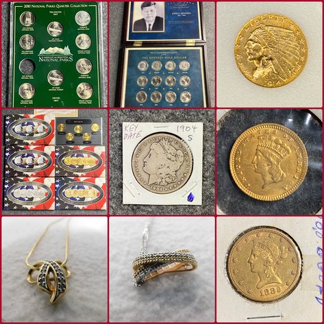 Estate Jewelry, Gold Coins, US Coins, Collector’s Coins & Currency