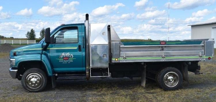 2003 Chevrolet CB C45 Contractors Dump Truck & 2005 Load-Max 28' Tri ...