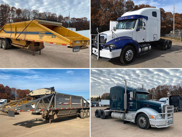 Trucking Company Surplus: Semis & Belly Dumps