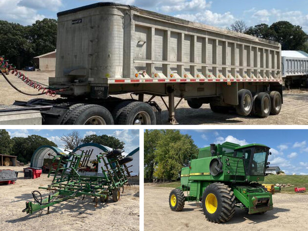 Farm Equipment, Semi Trailers, (2) Sand Spreaders