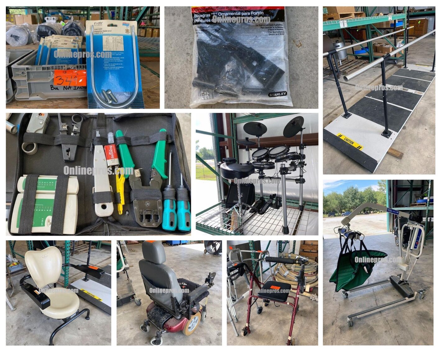 Medical Equipment, Locker, Desks, Hardware and Miscellaneous