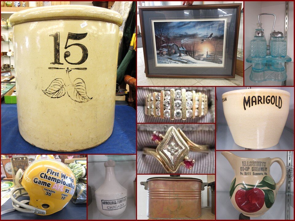 Jewelry, Antiques, Redlin Prints and Green Bay Packer Collectibles ...