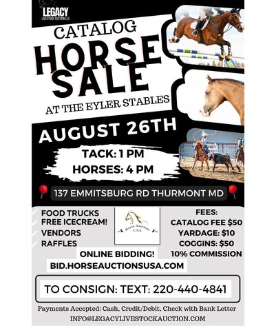 Legacy Livestock Auction Catalog Horse Sale at The Eyler Stables AUGUST ...