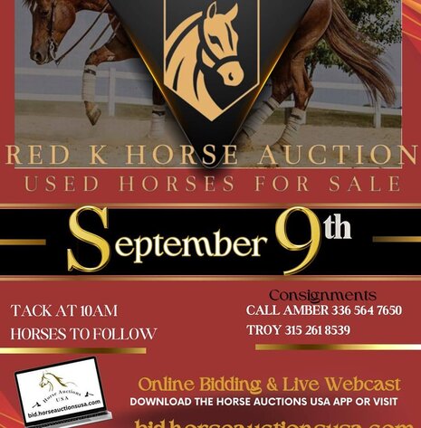 Red K Horse Auctions - Madison, North Carolina - SATURDAY September 9th