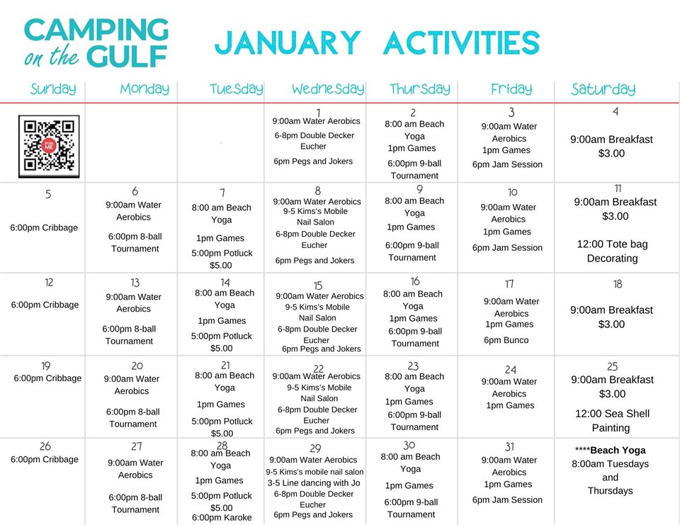 Event Calendar | Camping on the Gulf