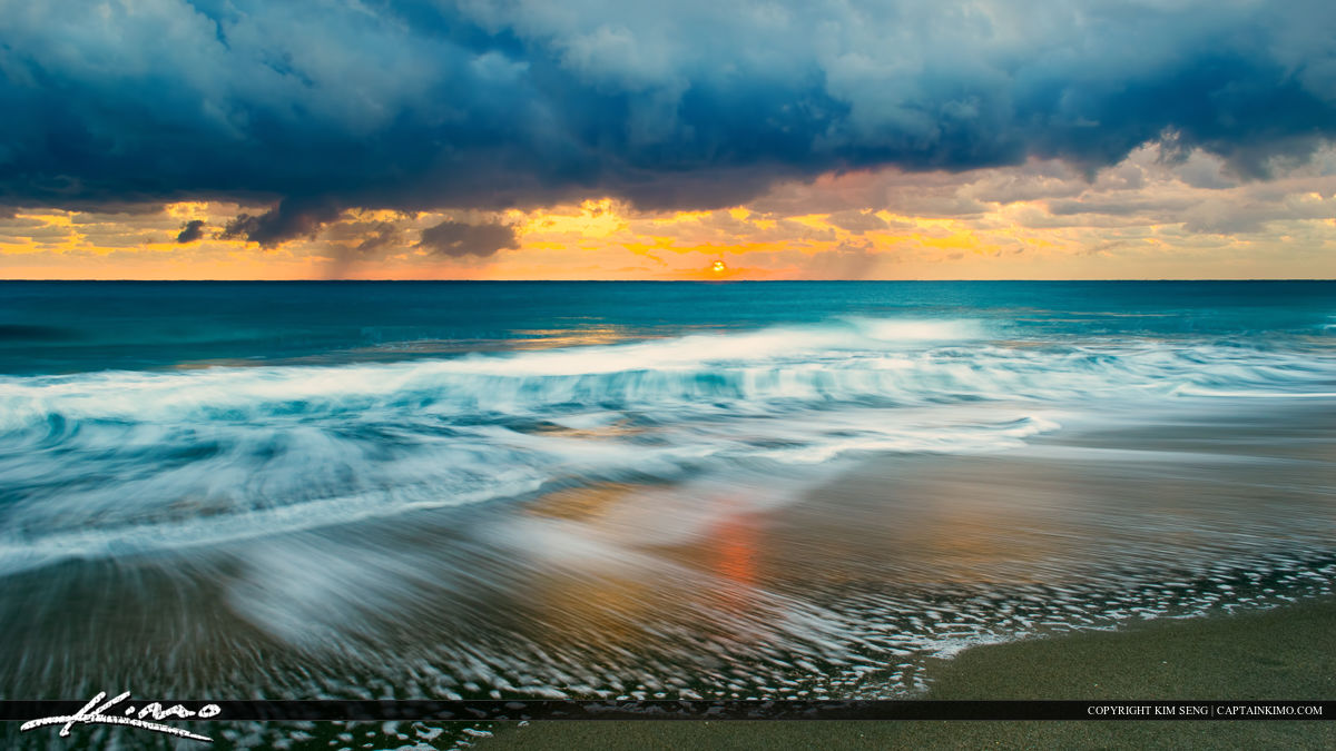 Ocean Wave at Beach Motion on Sand | HDR Photography by Captain Kimo