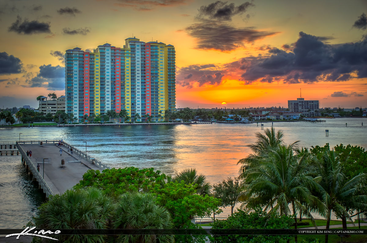 Riviera Beach Sunset Over Phil Foster Park from Blue Heron Bridge | HDR ...