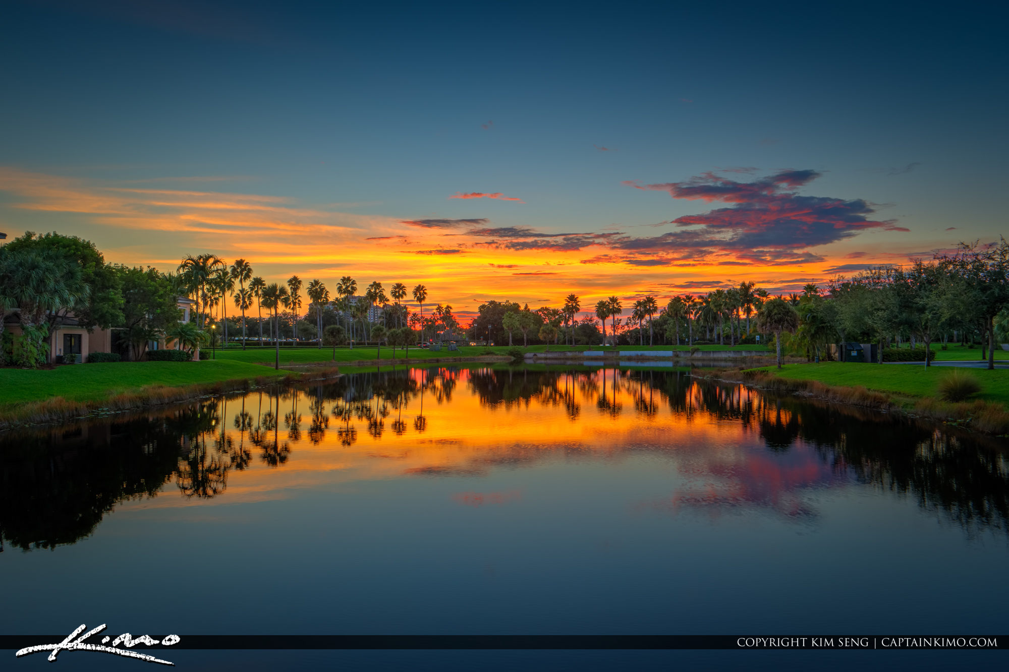 Colorful Sunset Over the Lake Palm Beach Gardens – HDR Photography by ...