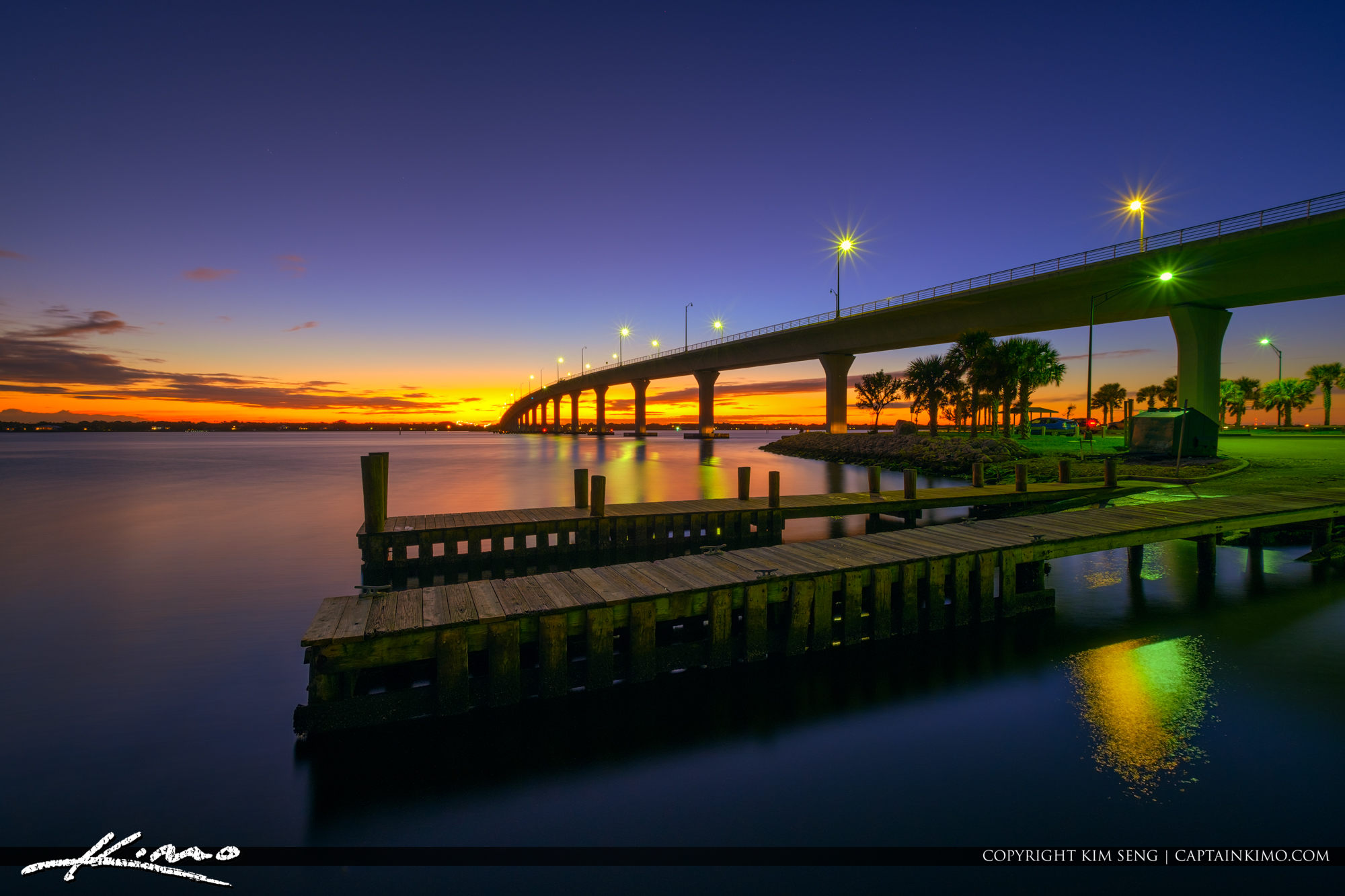 Sunset Bridge Stuart Florida to Hutchinson Island at Boatramp | HDR ...