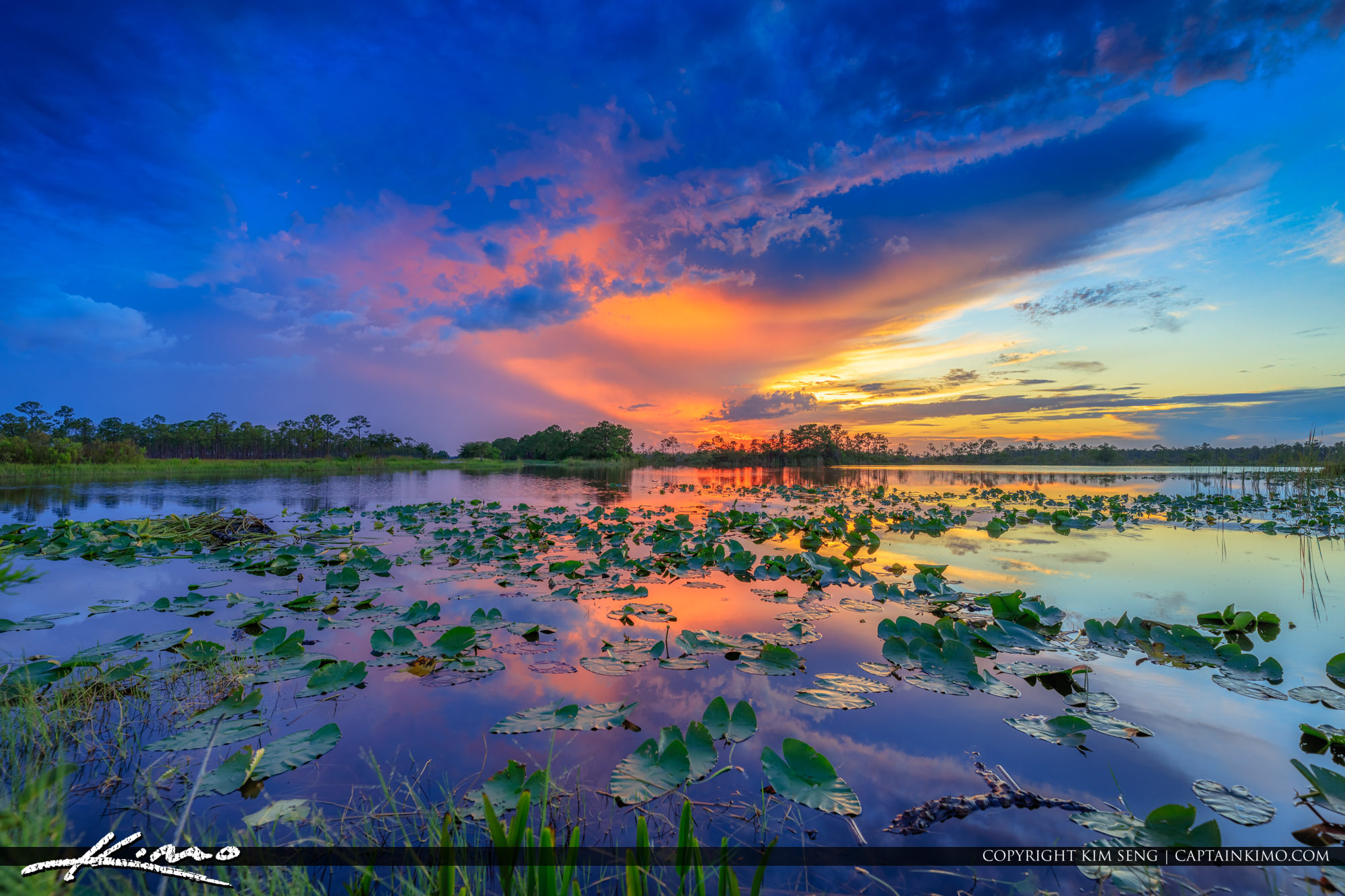 Hungryland Sunset Over Florida Wetlands in Western Palm Beach County ...