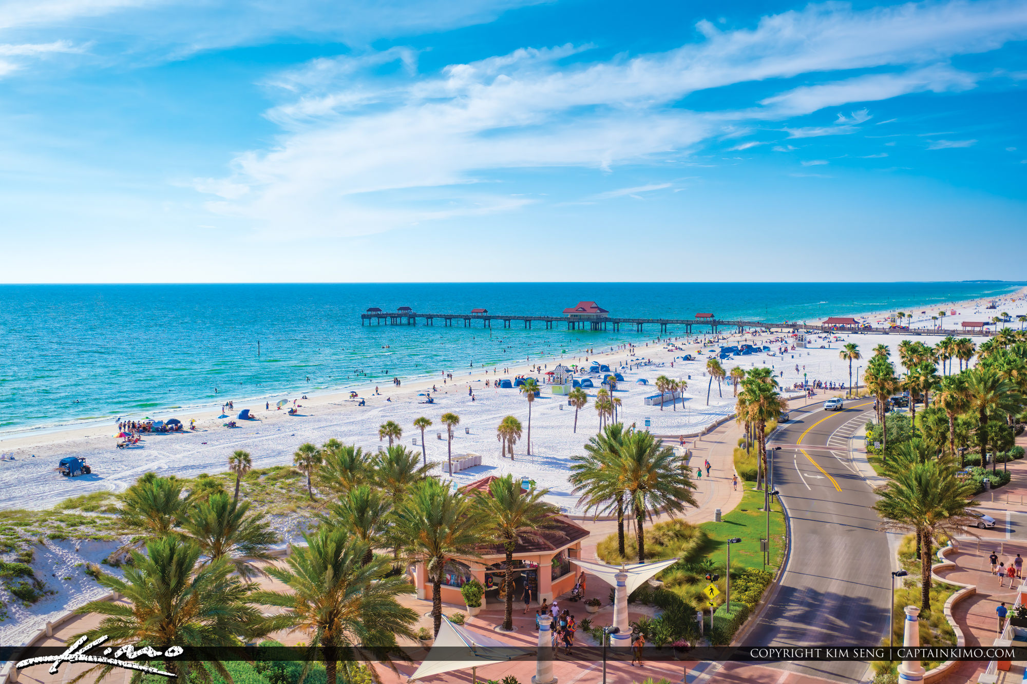 Clearwater Pier Blue Sky and Water | HDR Photography by Captain Kimo