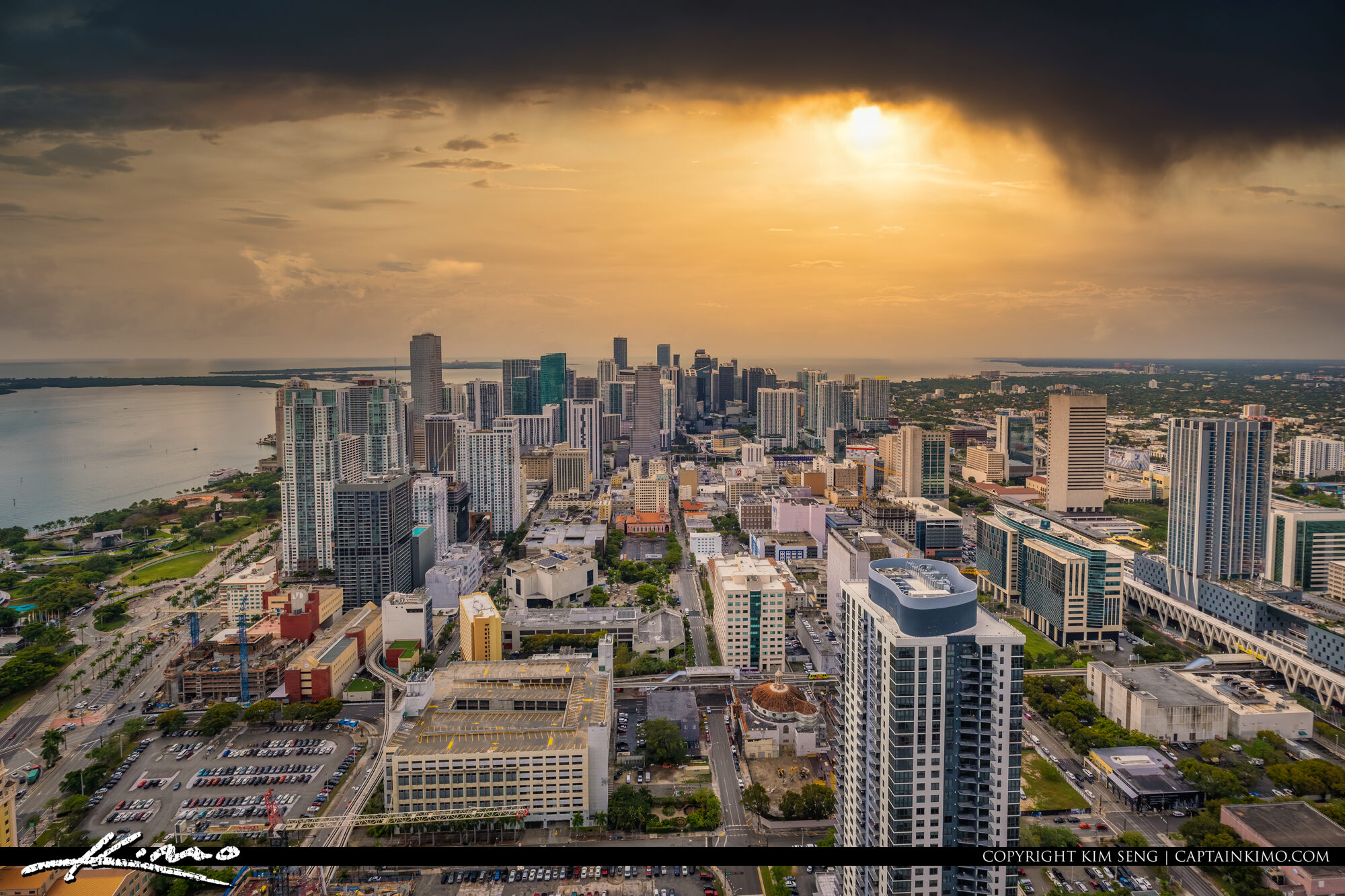 Miami Skyline from Top of Building – HDR Photography by Captain Kimo