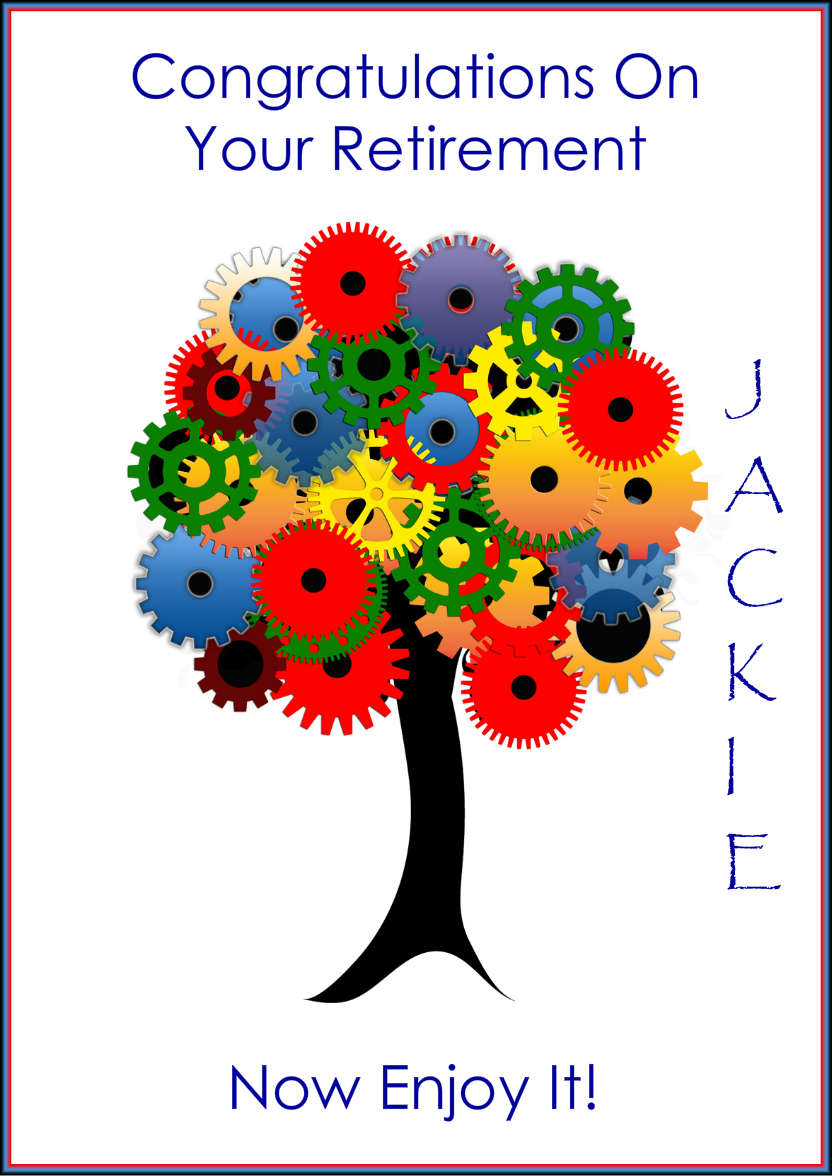 Cog Tree Retirement Card in Card Creator Gallery